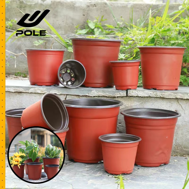 Plastic Flower Pot Outdoor Gardening Nursery pot Multiple Size Plant ...