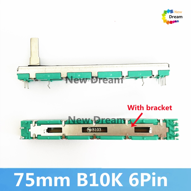4piece 75mm mixer pusher dual channel B10K 6pin B103 straight sliding ...
