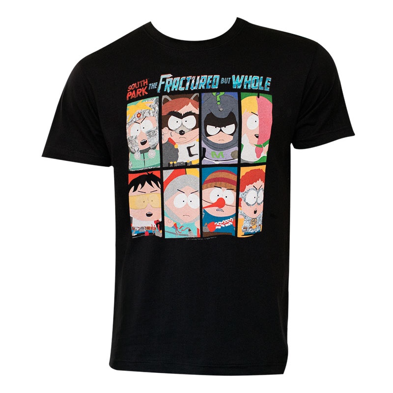 South Park Men's Black Fractured but Whole Character Panel T-shirt Size ...