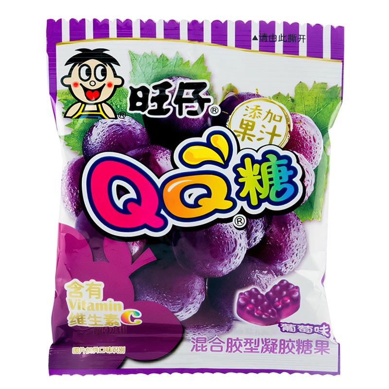 Wang Wang / Want Want QQ Chewy Gummy Fruit Juice Candies (Strawberry, Blueberry, Peach) - 20 ...