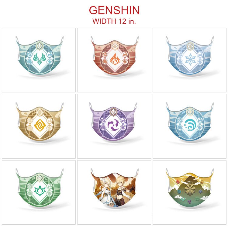 Genshin impact mask cartoon anime full-color no trace ice silk dust ...