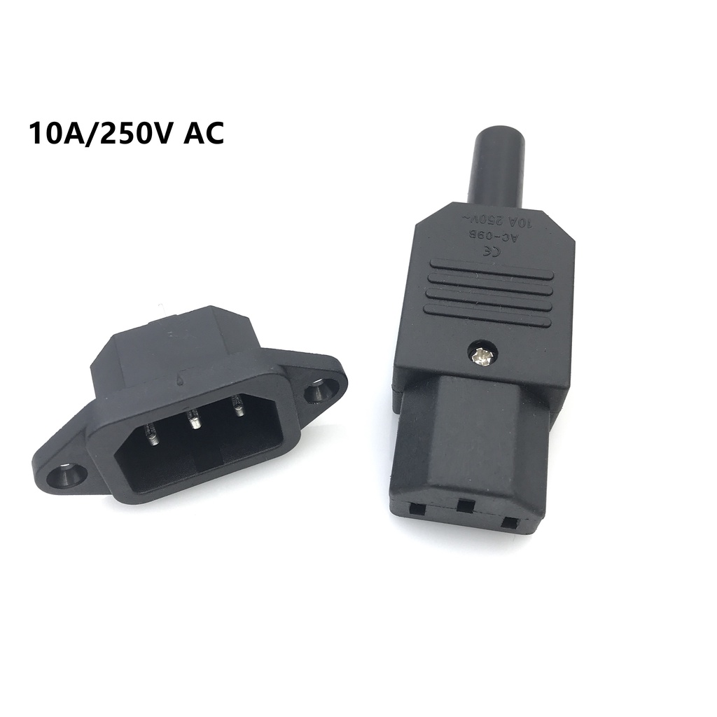 10A US AC250V 10A 3pin IEC C13 Power Supply plug socket Adapter male ...