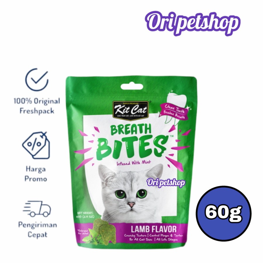 Kit Cat Breath Bites Lamb Snack Cat Mouth Cleaning Snack | Shopee ...