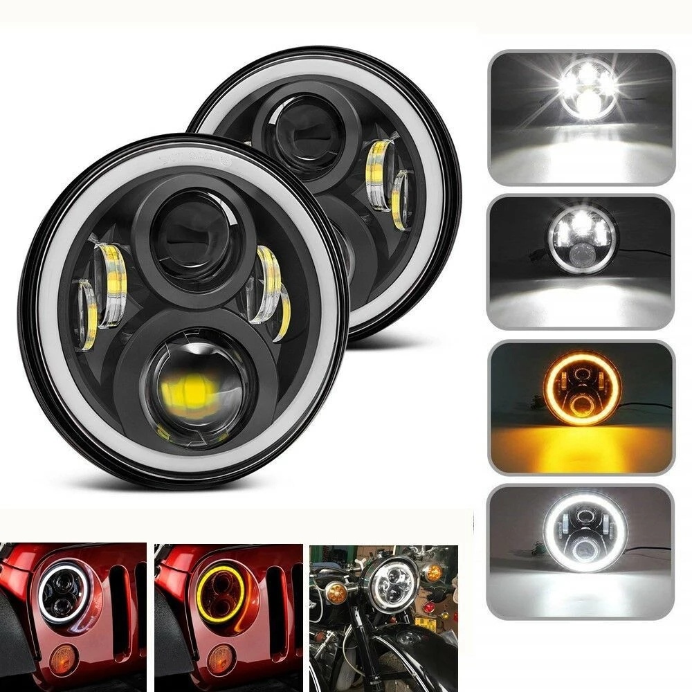 【Ready Stock】2pcs 7inch Round Led Headlight High Low Beam DC12v 24v ...