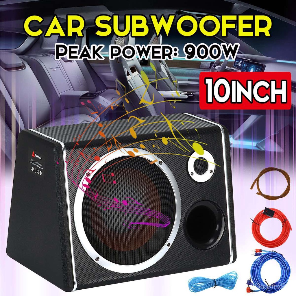 10inch 600W/900W Car Subwoofer HIFI Slim Under-Seat Bass Powered Car Speaker Subwoofer Power ...