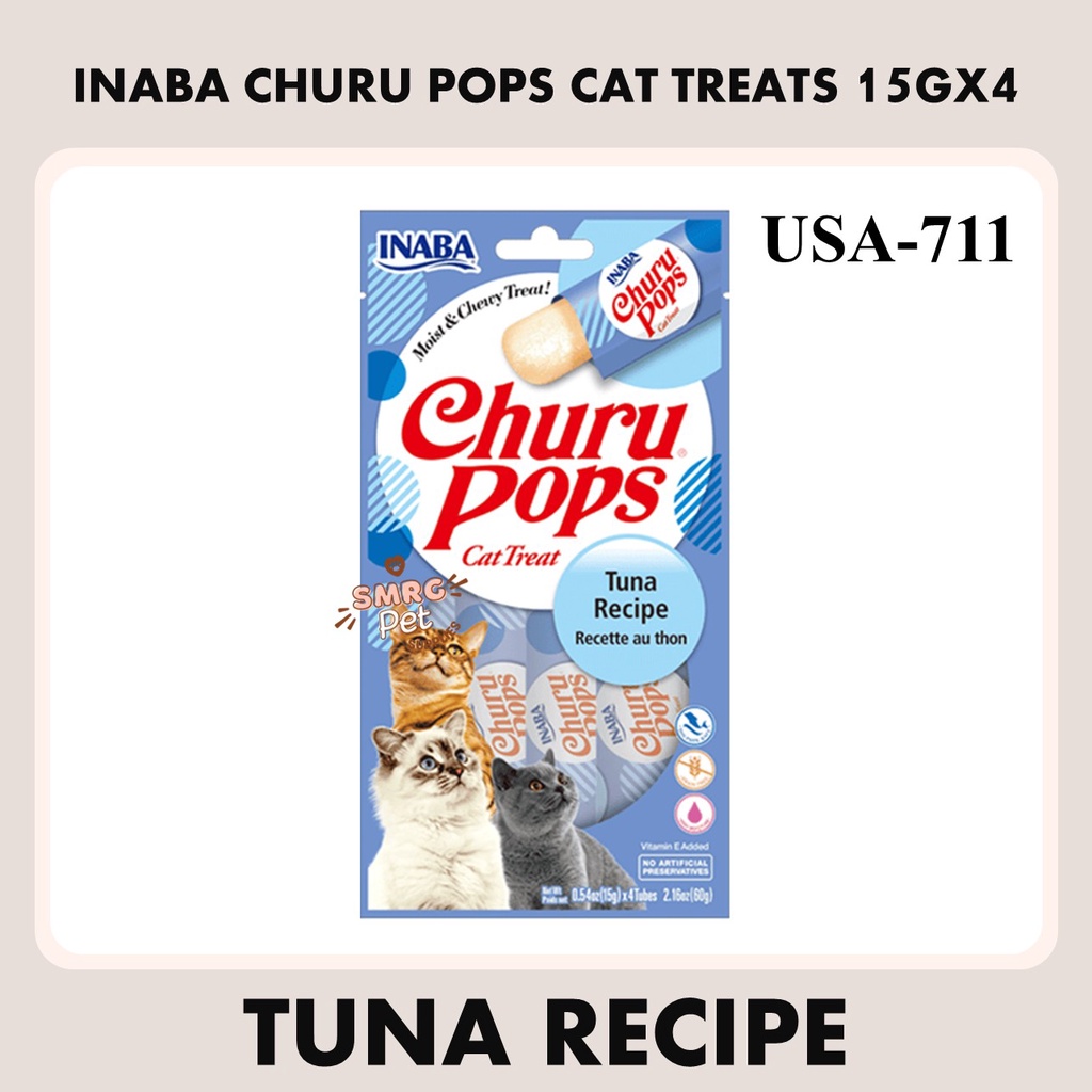 Inaba Churu Pops Tuna Cat Treats 15gx4 Tuna Chicken Recipe | Shopee ...