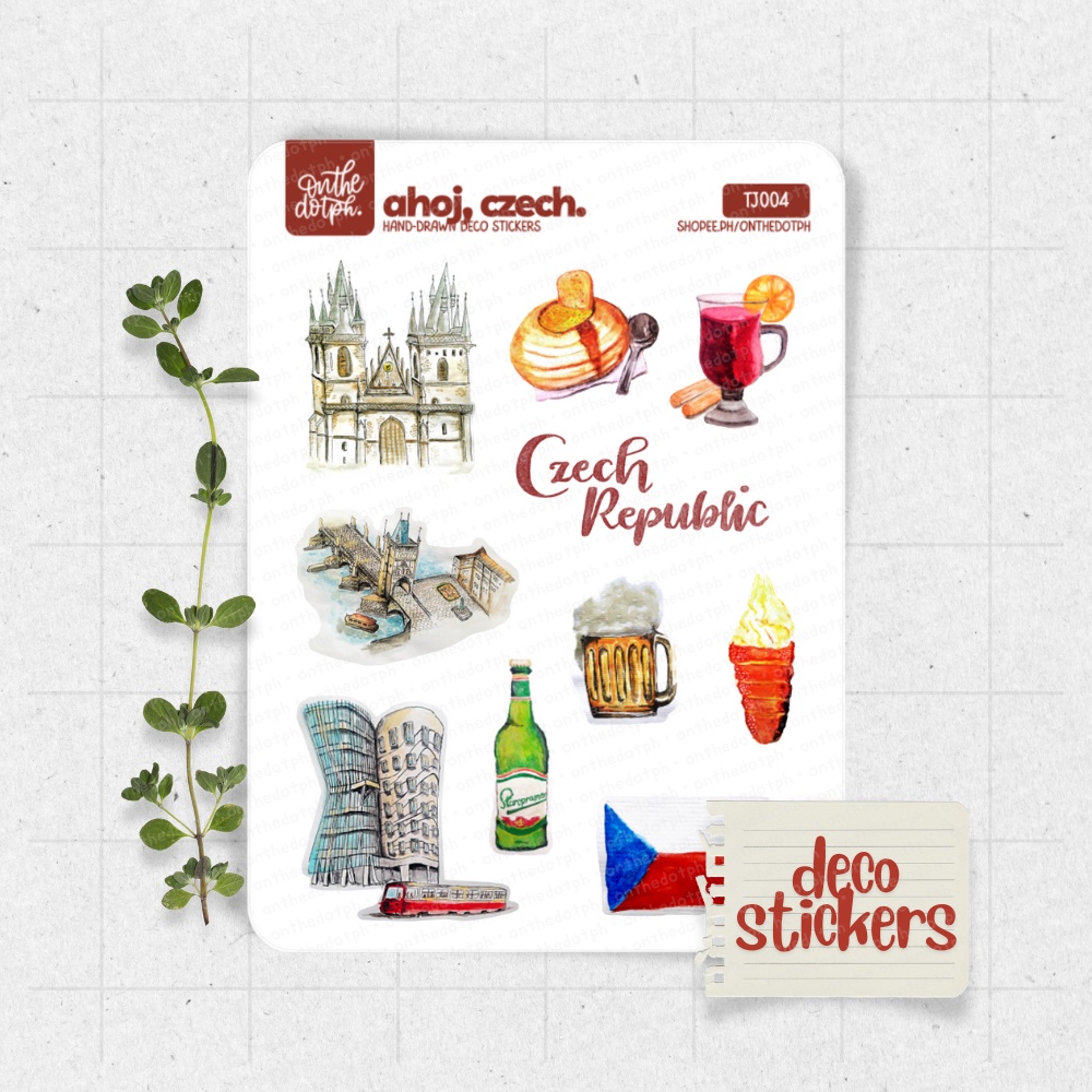 ahoj czech sticker sheet • decorative for journals, planners ...