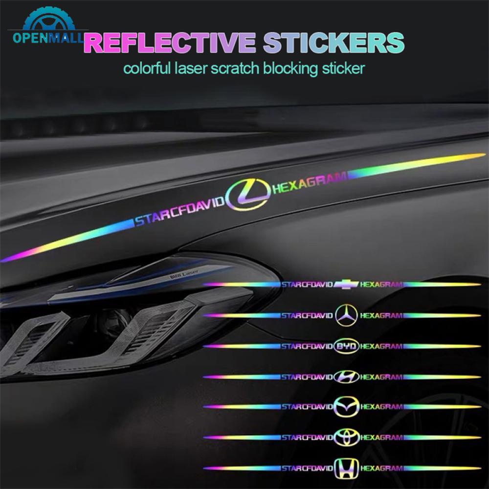 OM 60cm Colorful Reflective Car Decoration Laser Stickers Cool Car Door ...
