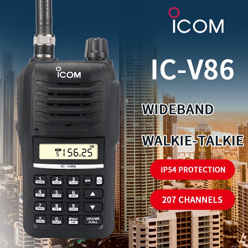 ICOM V86 VHF 7 Watts FM Portable Handheld Transceiver walkie talkie Two ...