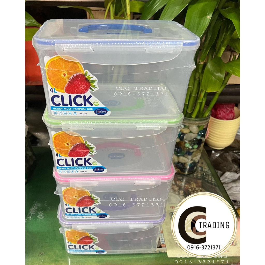 Click 4L Multipurpose Box/ Food Container /Food Storage #631 | Shopee ...