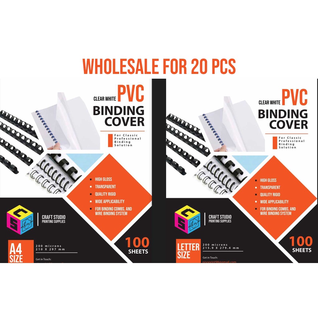 Wholesale Clear PVC Binding Cover - Letter and A4 Size | Shopee Philippines