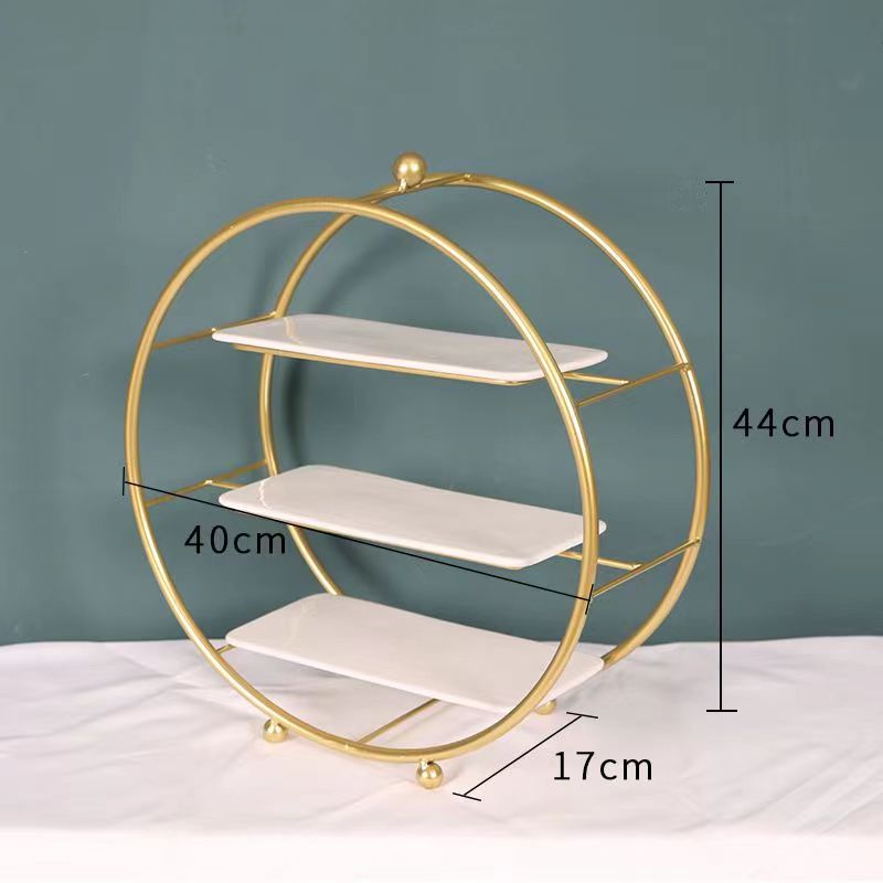 Dessert stand cake stand ceramic round 3-tier dessert display stand ...
