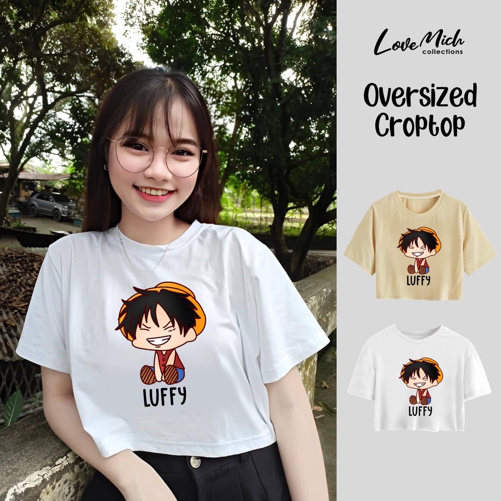 One Piece Anime Shirt Luffy Chibi Croptop Plus Size Top 2xl 3xl Women ...