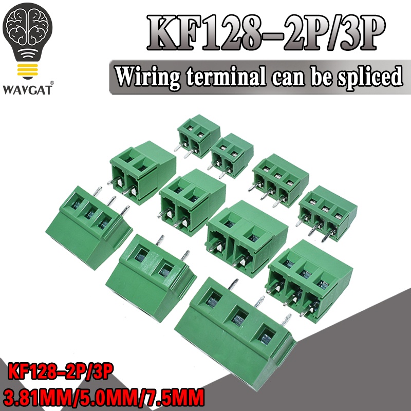 KF128-2P KF128-3P 3.81 5.0 7.5 2.54mm PCB Screw Terminal Block Splice Terminal KF120-2.54 DG308 ...
