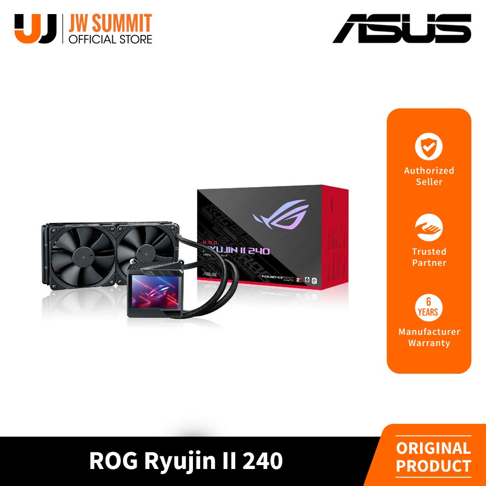 Asus ROG Ryujin II 240 All-In-One Liquid CPU Cooler With 3.5" LCD 120mm ...
