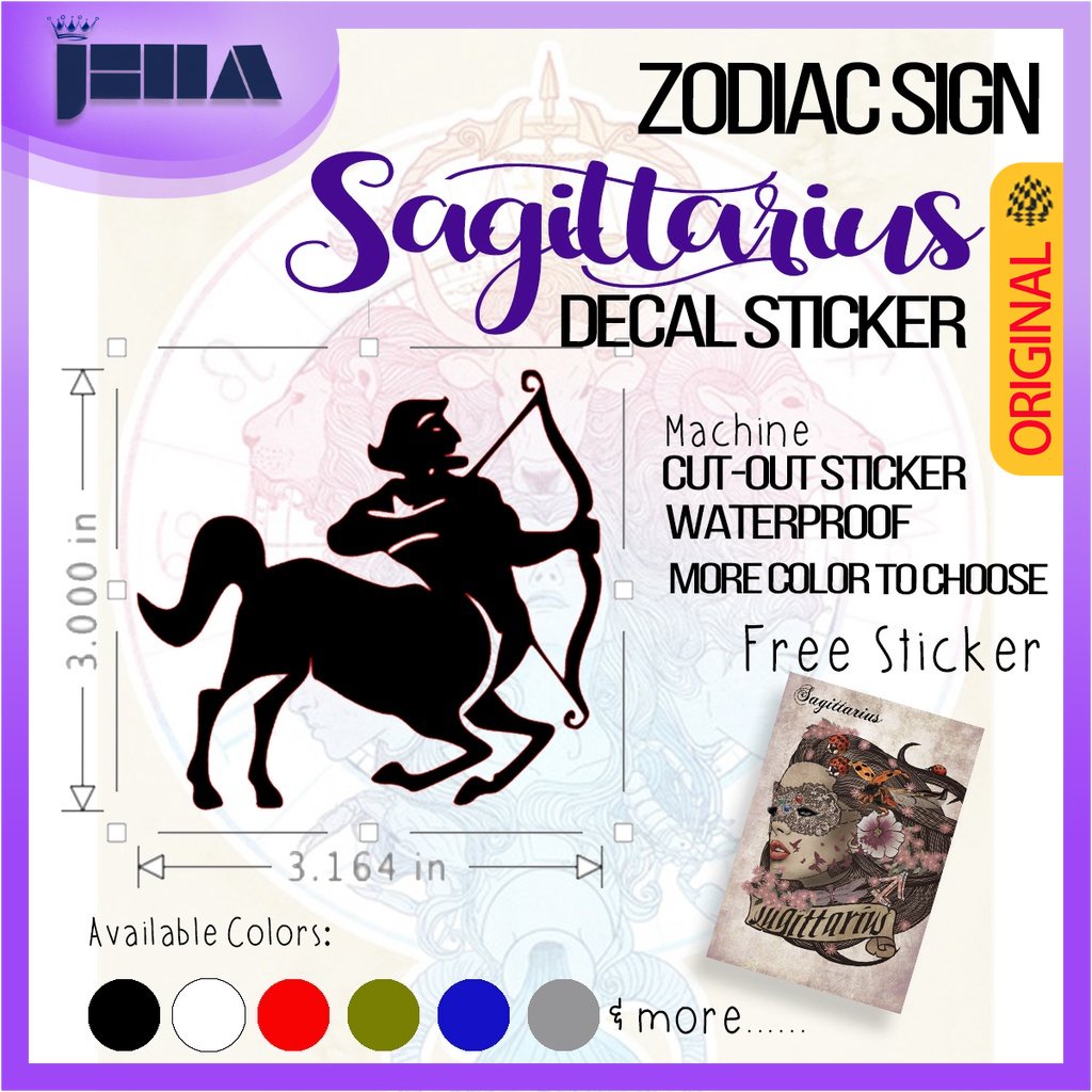 Sagittarius Decal Stickers Zodiac Sign waterproof sticker Cut out Vinyl ...