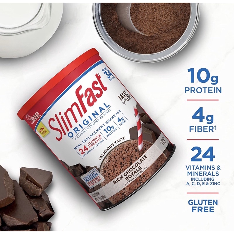 SlimFast Meal Replacement Powder, Original Rich Chocolate Royale ...