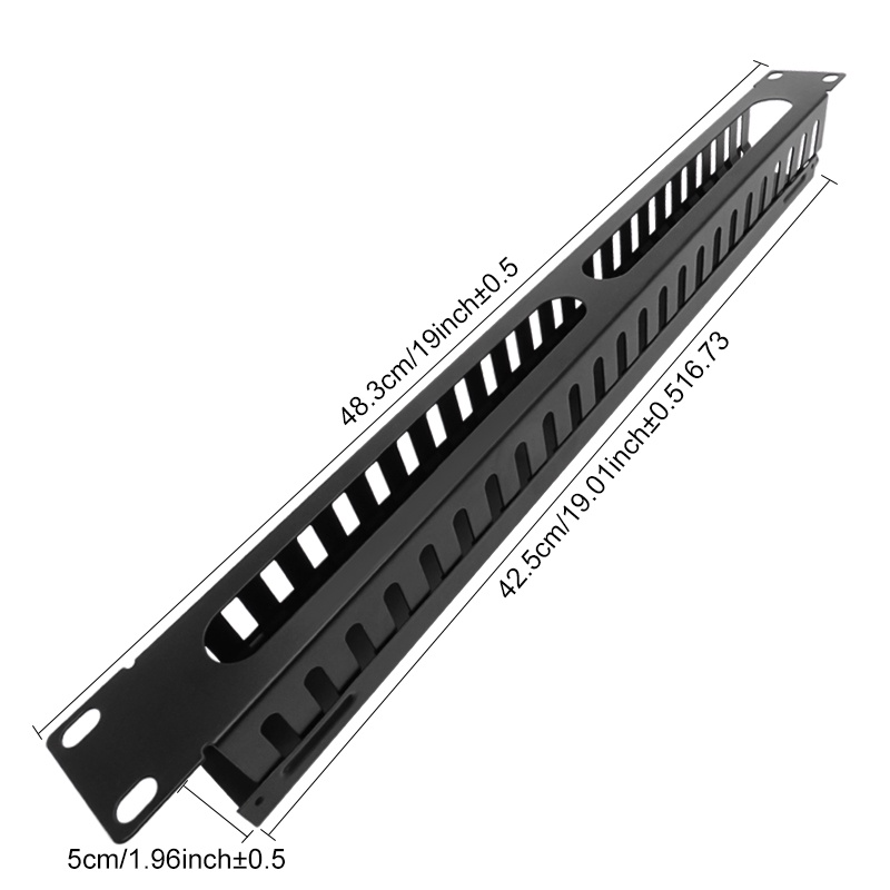 19in 1U Cabinet Rack 24 Port Pass-through 24 Port CAT6 RJ45 Network ...