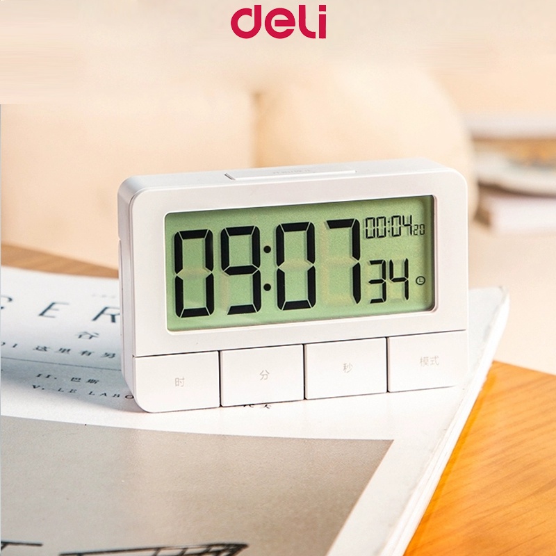 Deli Chronograph Electronic Clock Digital Backlight LED Display Table ...