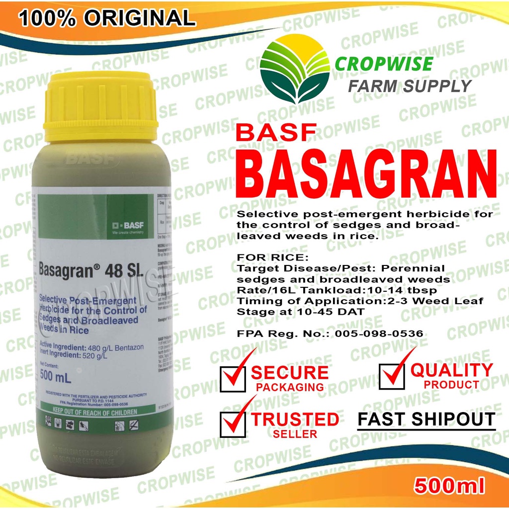 BASF BASAGRAN 48SL Herbicide 1L, 500ml | Shopee Philippines