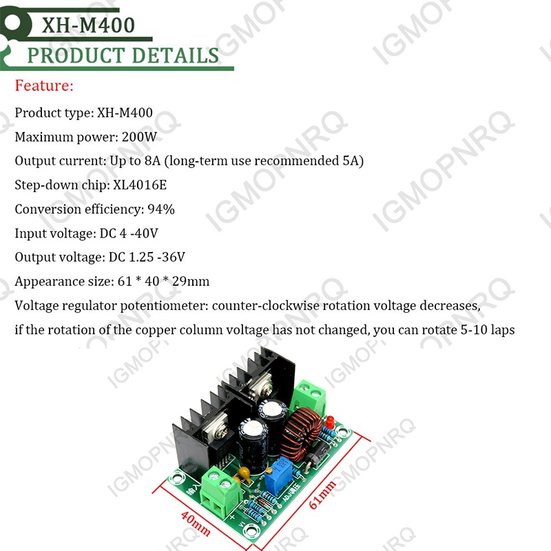 XH-M401 XL4016E1 Voltage Regulator Digital PWM Adjustabl DC-DC Step ...