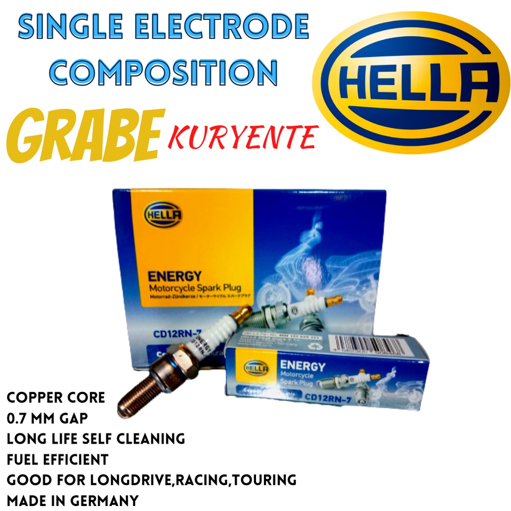 SPARK PLUG FOR Yamaha Mio MXI 125 HELLA SINGLE ELECTRODE COMPOSITION ...