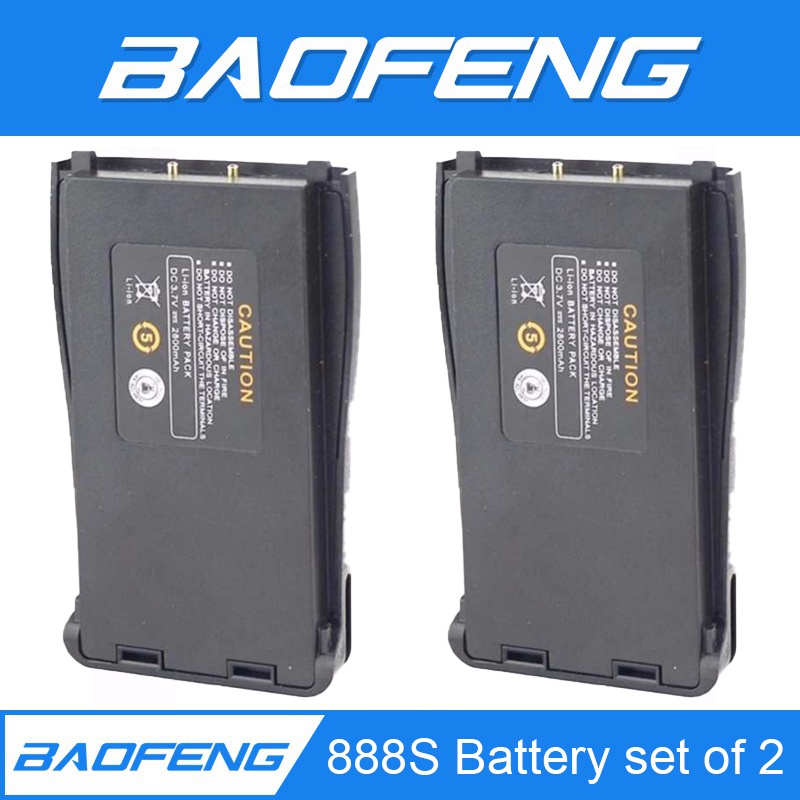 2 PCS Baofeng Battery 888s 1500mah Spare Battery Walkie Talkie Woki ...