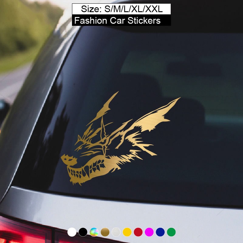 Lovely Angry Wolf Car Body Stickers Cartoon Animals Self-adhesive Vinyl ...