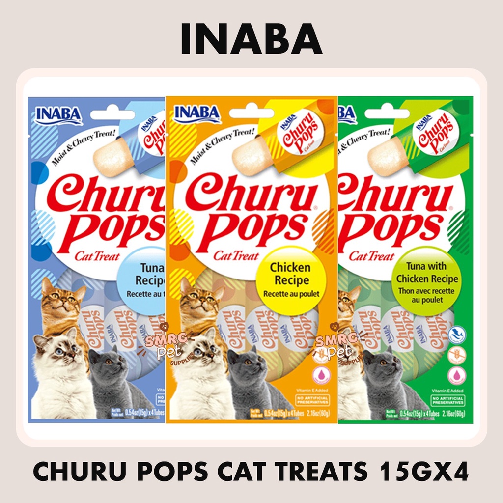 Inaba Churu Pops Tuna Cat Treats 15gx4 Tuna Chicken Recipe | Shopee ...