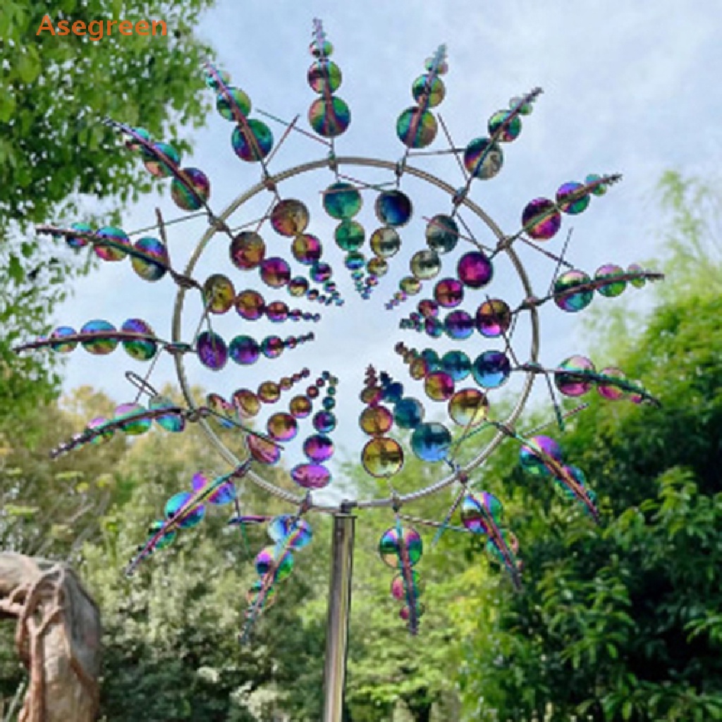 Asegreen Unique Magical Metal Windmill Outdoor Wind Spinners Wind ...