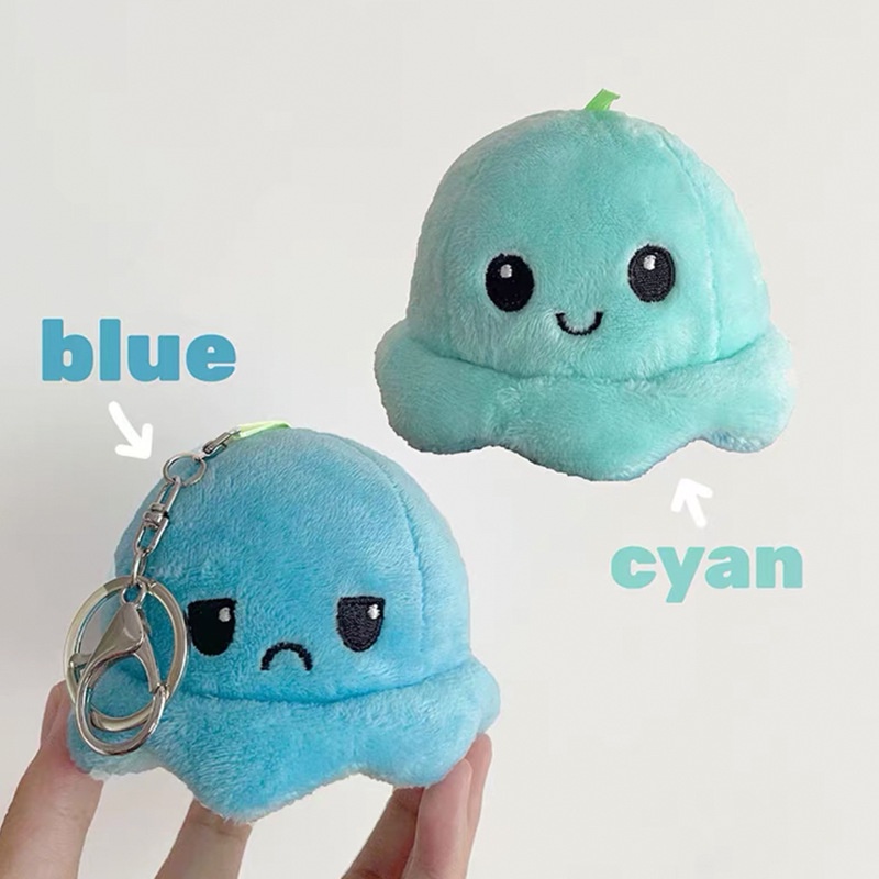 Flip Octopus Doll Pendant Plush Toy Reversible Flip Octopus Keychain ...