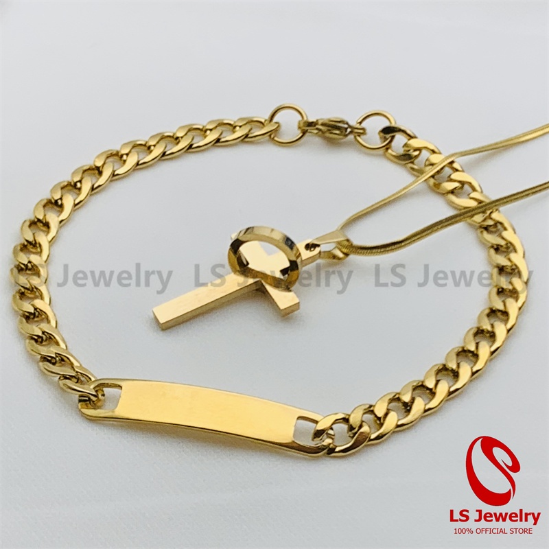LS jewelry cuban stainless steel 2in1 cross Jewelry Set for men Unisex ...