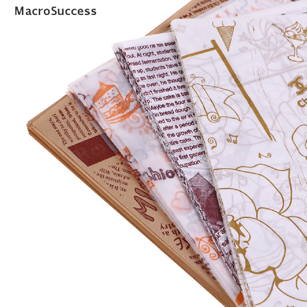 [MAR] 50 Sheets Bento Cake Box Pad Paper Burger Cake Oil Proof Paper ...