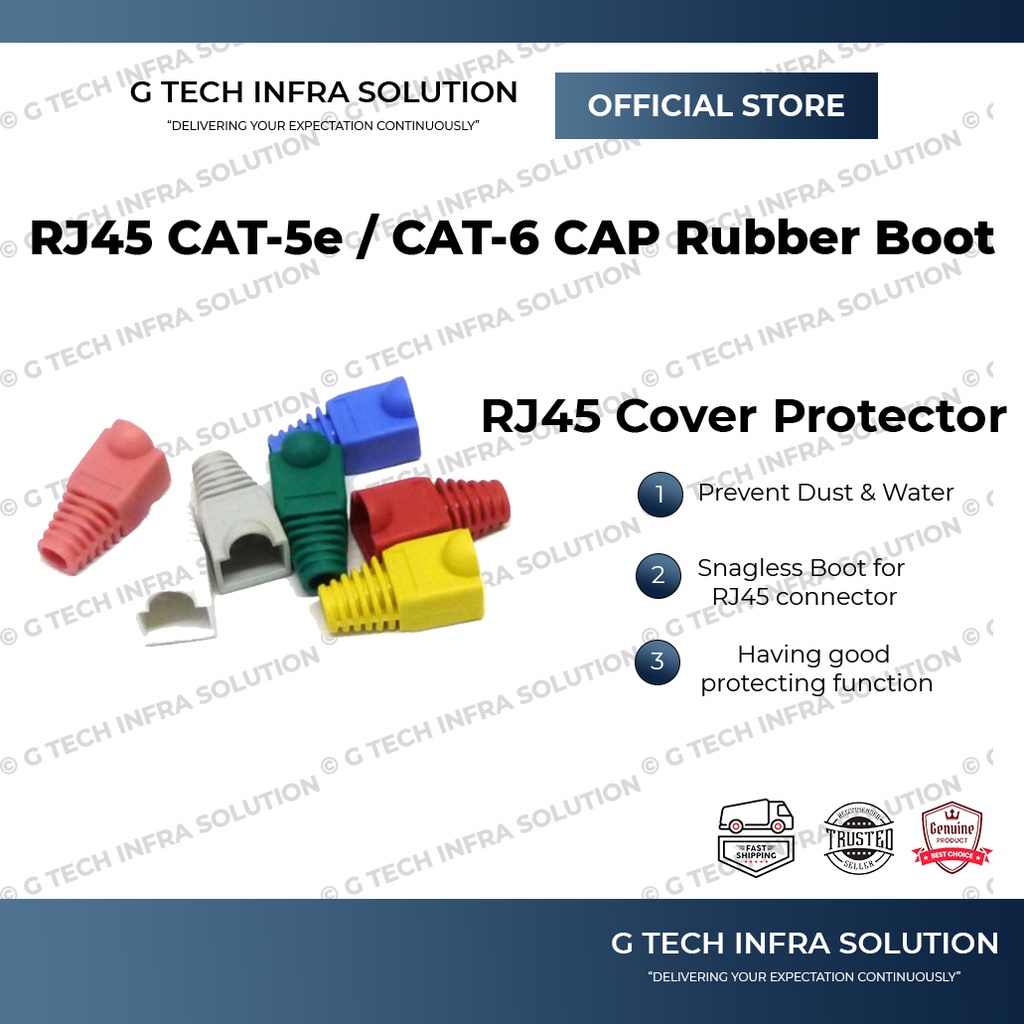 CAT5e CAT6e Rubber Boot NETWORK Ethernet RJ45 LAN Cable PVC PROTECTOR ...