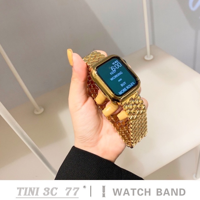 Metal Band For Apple Watch Series 10 S9 8 7 SE 6 5 4 3 2 Fish Scale ...