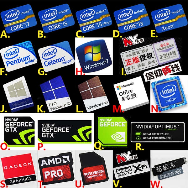 [Sticker] Original core 2 3rd Generation i3 i5 i7 win10 Laptop CPU ...