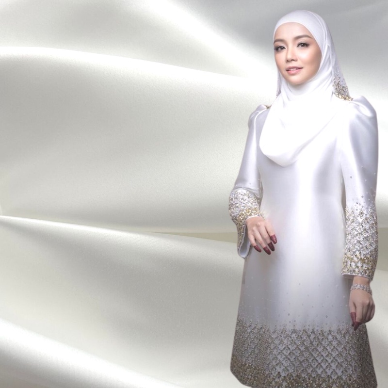 Premium Duchess Satin Bridal Satin Fabric for Wedding Gown / Kain Baju ...