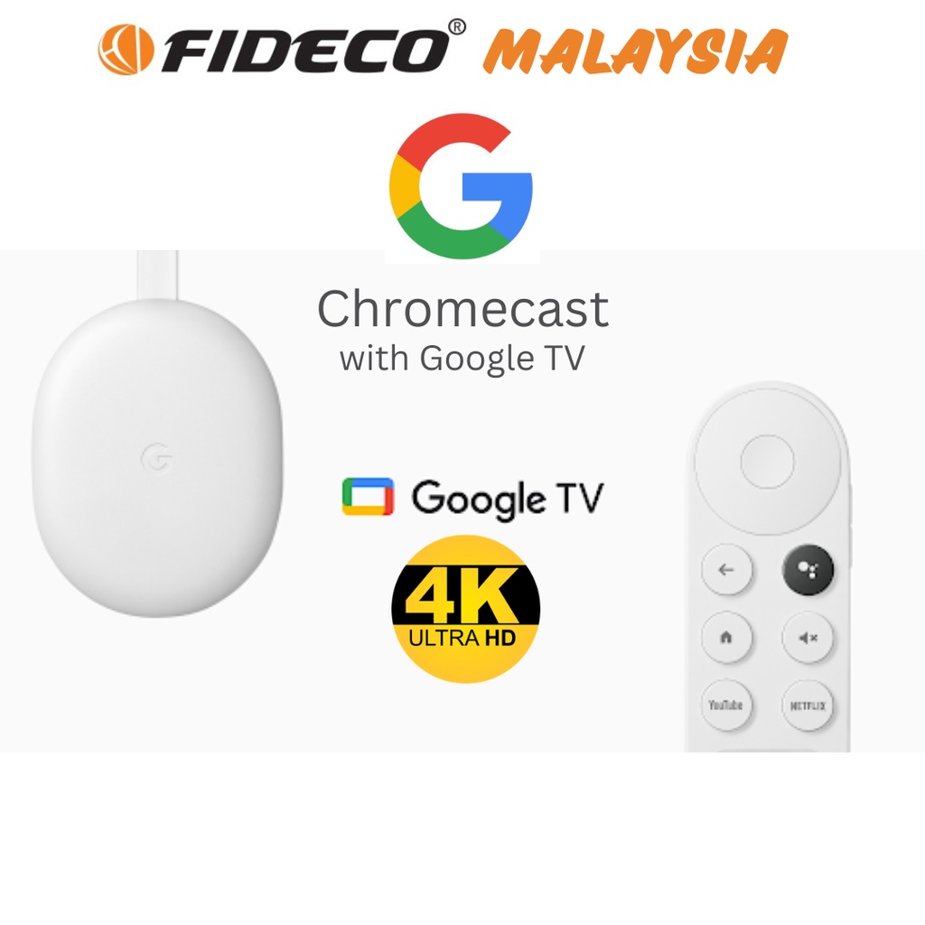 Google Chromecast 4K With Google TV HDR Streaming Device Chrome Cast ...