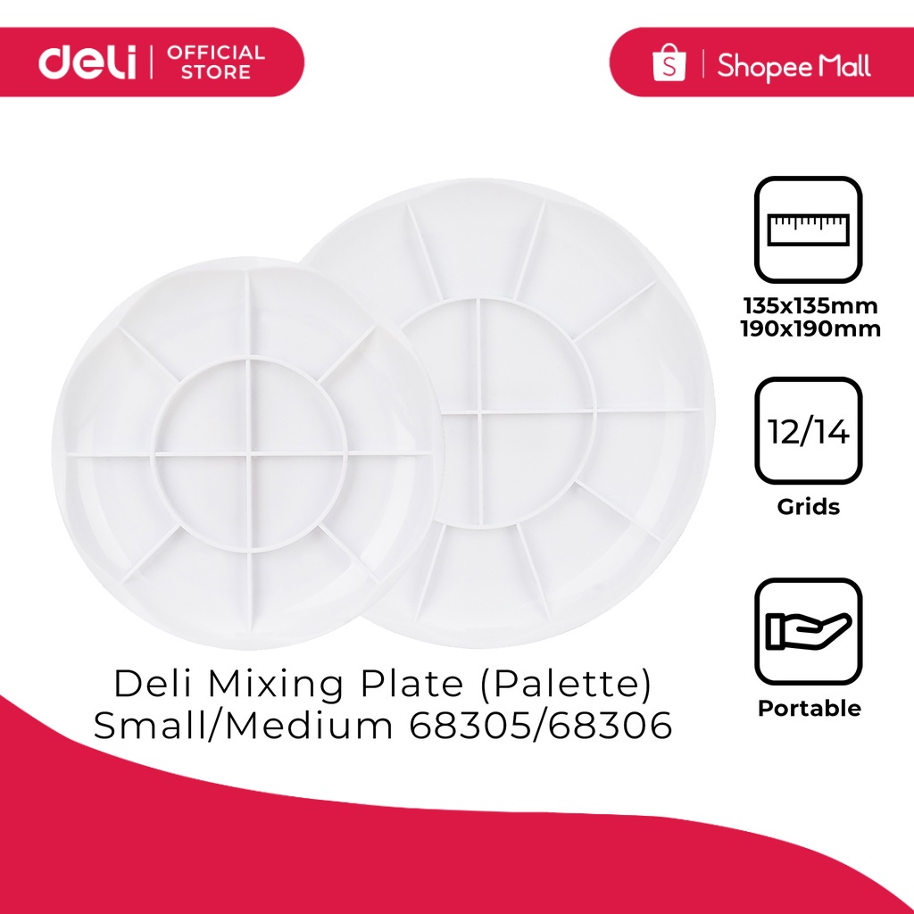 Deli 68305/68306 Mixing Plate (Palette) Small/Medium | Shopee Philippines