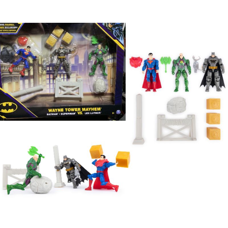 Wayne Tower Mayhem model set with 3 characters Batman, Lex Luthor ...
