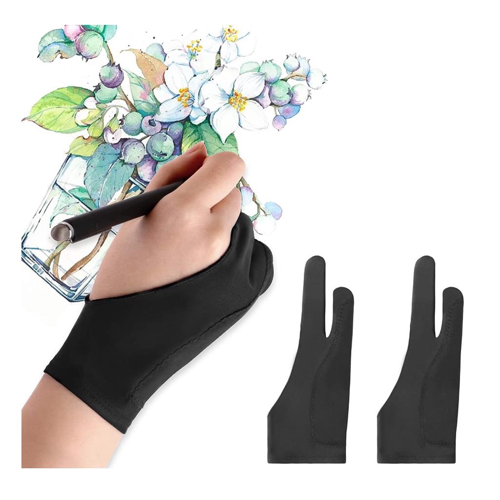 Palm Rejection Gloves with Two Fingers Drawing Glove for Drawing Tablet ...
