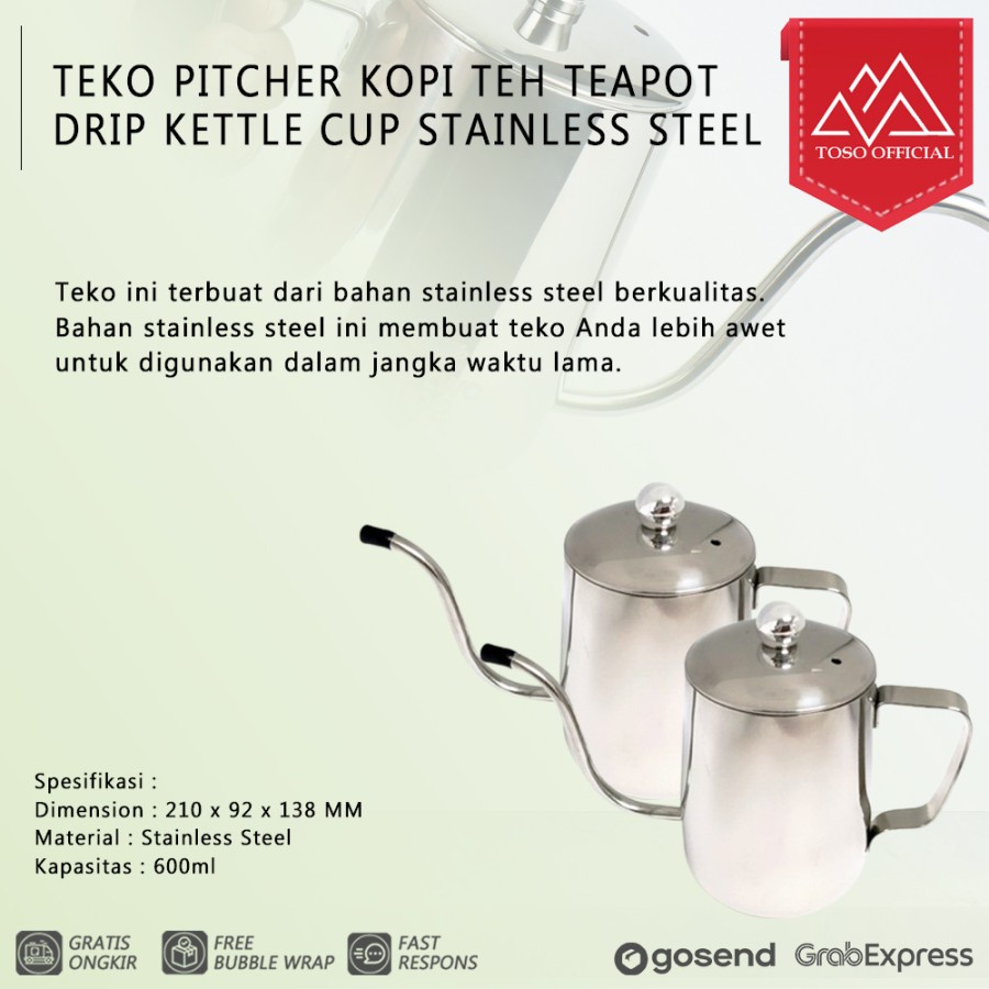 Gooseneck Kettle Manual Coffee Drip 600ml Stainless Gooseneck Kettle | Shopee Philippines
