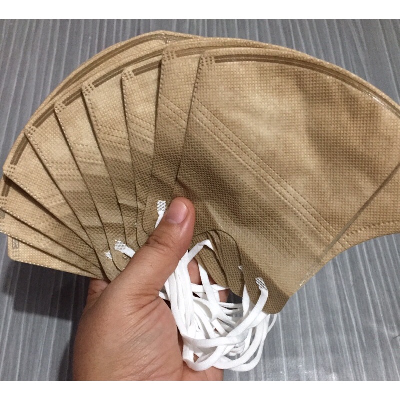 3D FACE MASK Beige 10 pieces per pack | Shopee Philippines