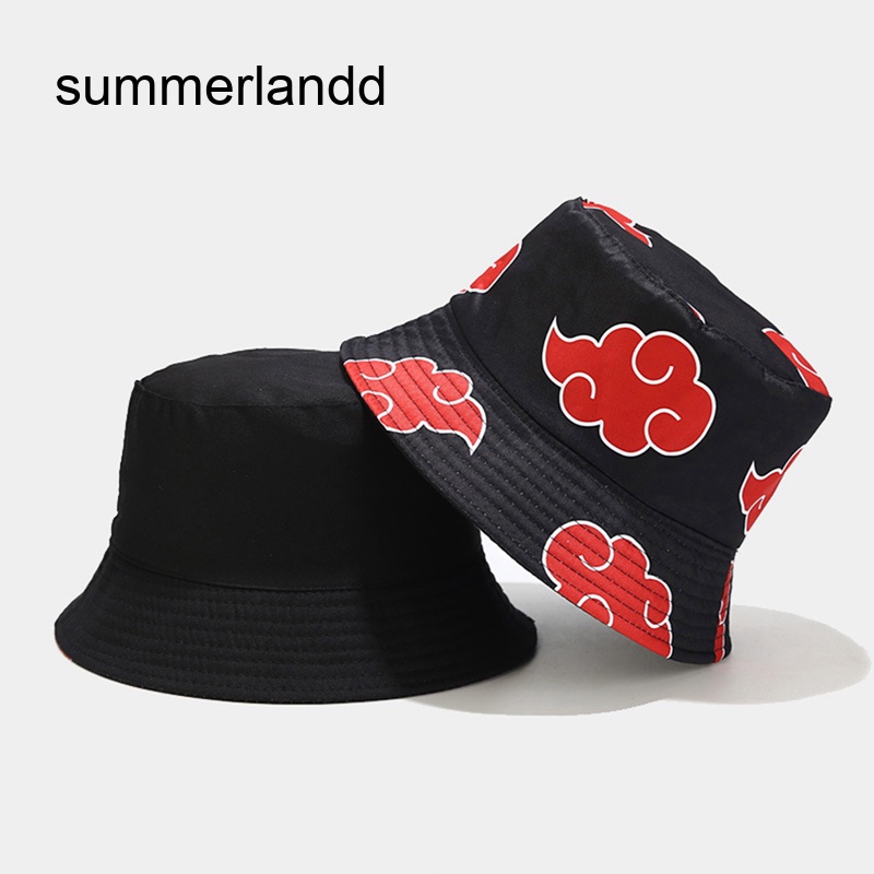 SL Anime Naruto Auspicious Cloud Pattern Print Double Sided Bucket Hat ...