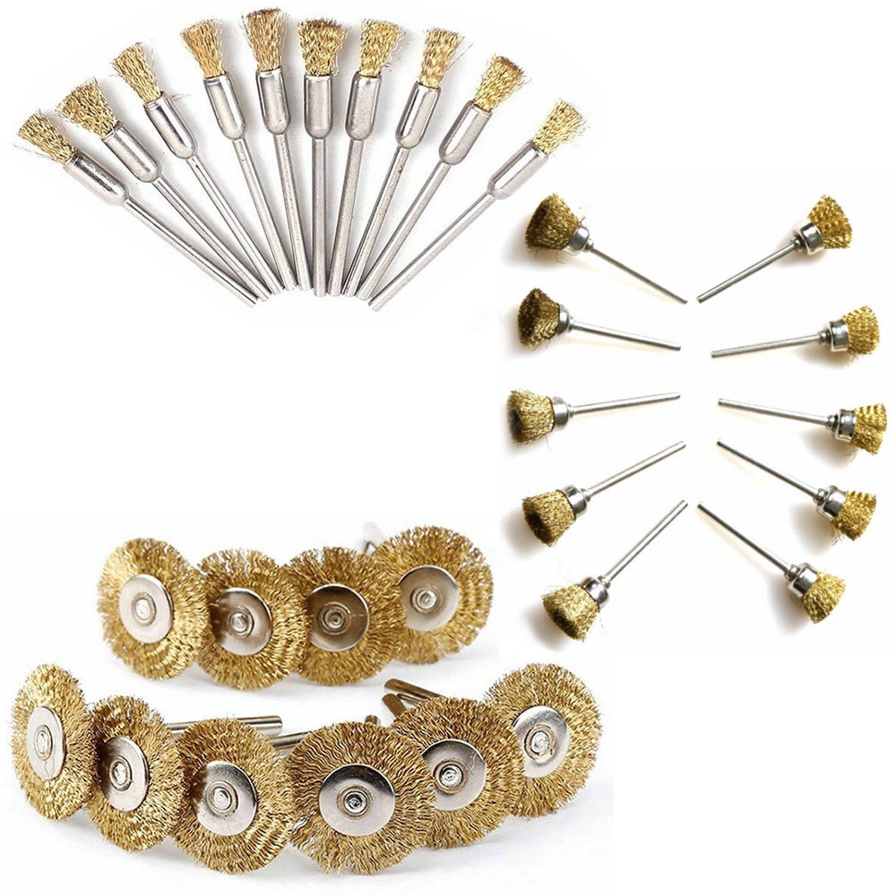10/15pcs Brass Wire Pencil Brush Wheel for Rotary Tools Die Grinder ...