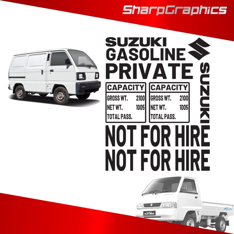 Suzuki Multi Cab Not For Hire Private Capacity Sticker Decal | Shopee ...