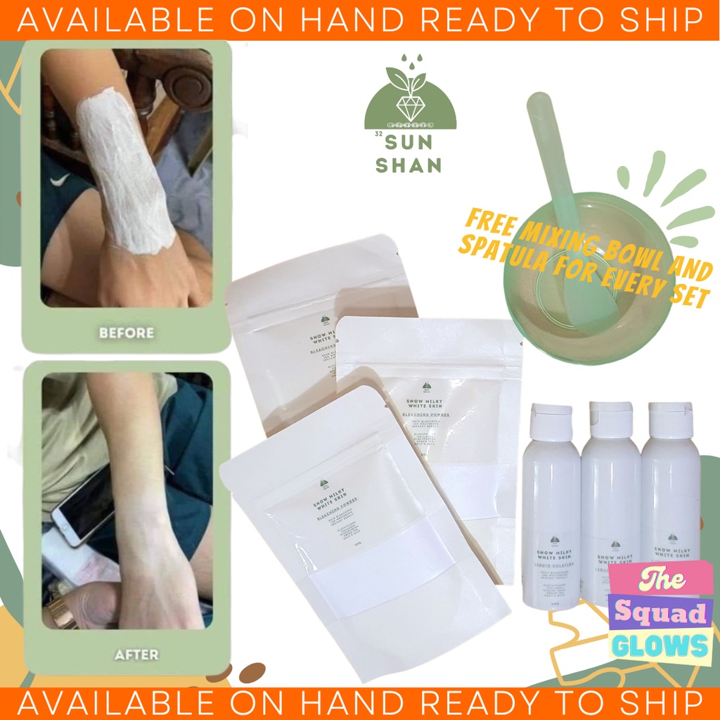 SUN SHAN BLEACHING SET ALL SKIN TYPES POWDER + SOLUTION with FREE ...