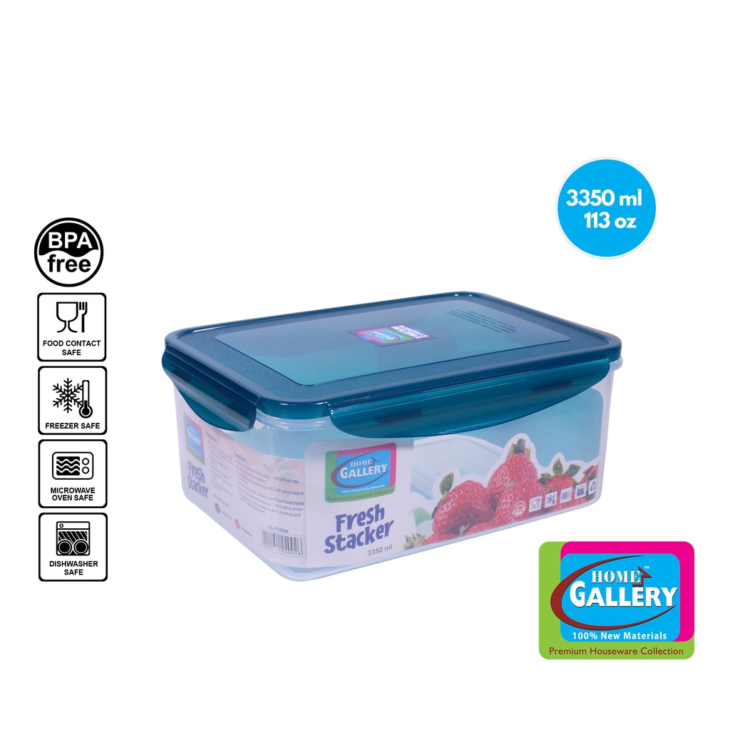 Home Gallery Fresh Stacker Rectangular Food Keeper 3350ml/113oz | BPA ...