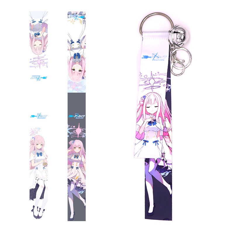 NS3 Blue Archive Keychain Anime Keyring Cute Bag Pendant Bell Ribbon ...