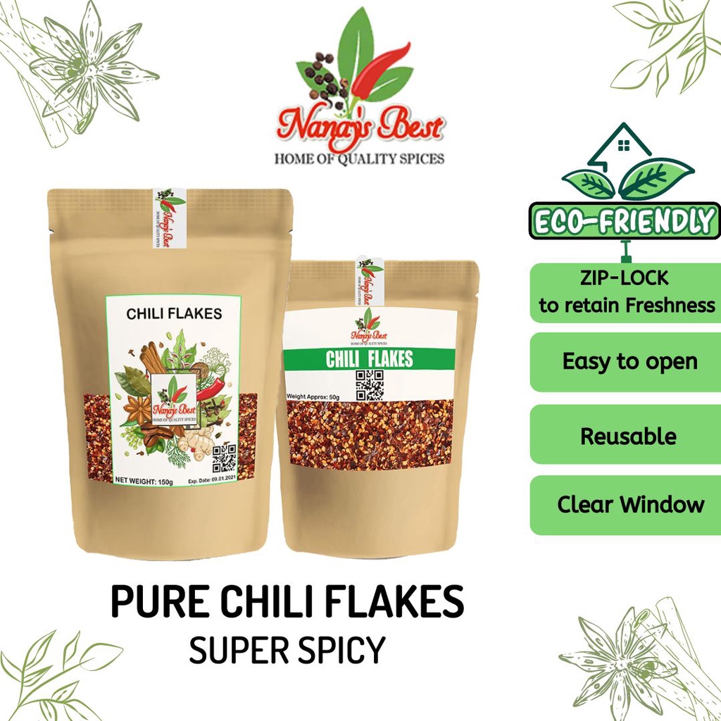 Nanay's Best Chili Flakes Super Spicy 50 Grams | 150 Grams | Shopee ...